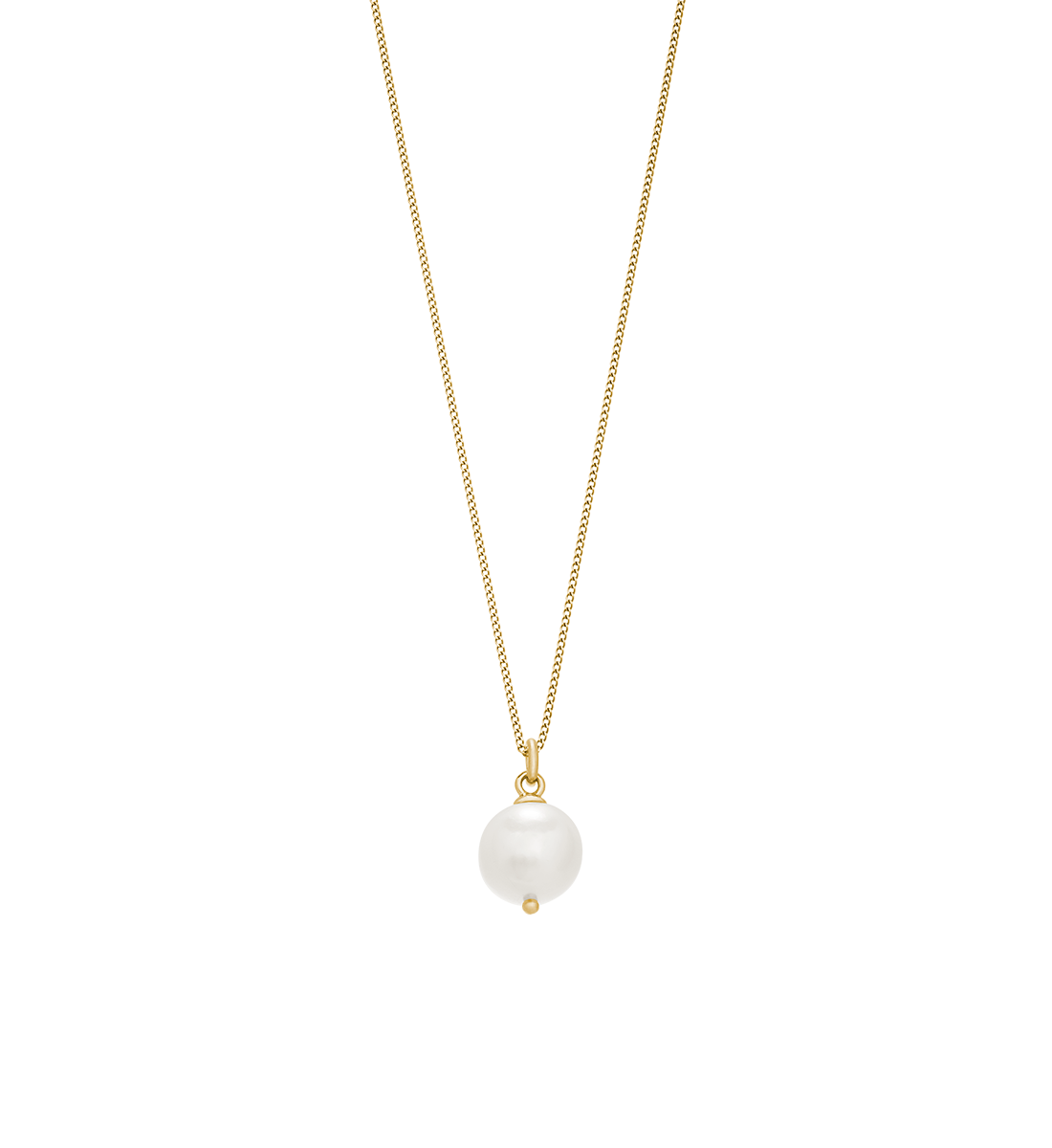 LARGE FRESHWATER PEARL NECKLACE 18K GOLD VERMEIL